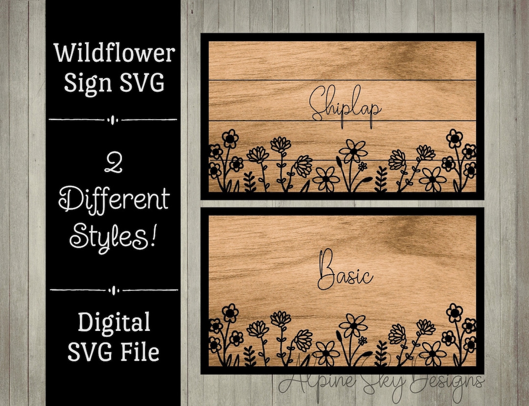 Floral Sign SVG | Floral SVG Sign | Glowforge Files | Rectangle Sign ...