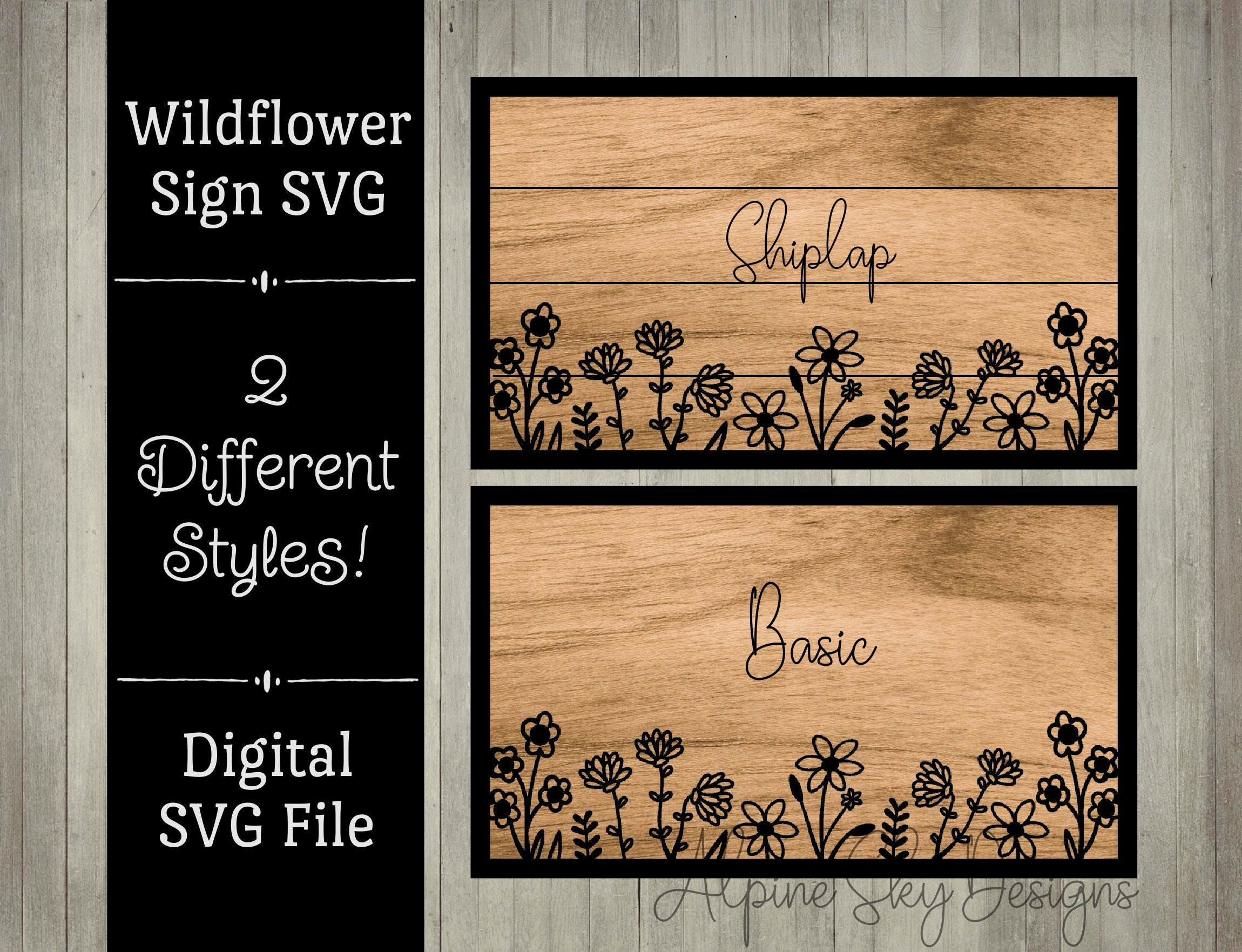 Floral Sign SVG | Floral SVG Sign | Glowforge Files | Rectangle Sign ...
