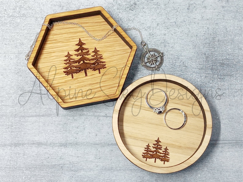 Forest Ring Dish SVG Bundle | Trinket Tray Svg Files | Glowforge Files ...