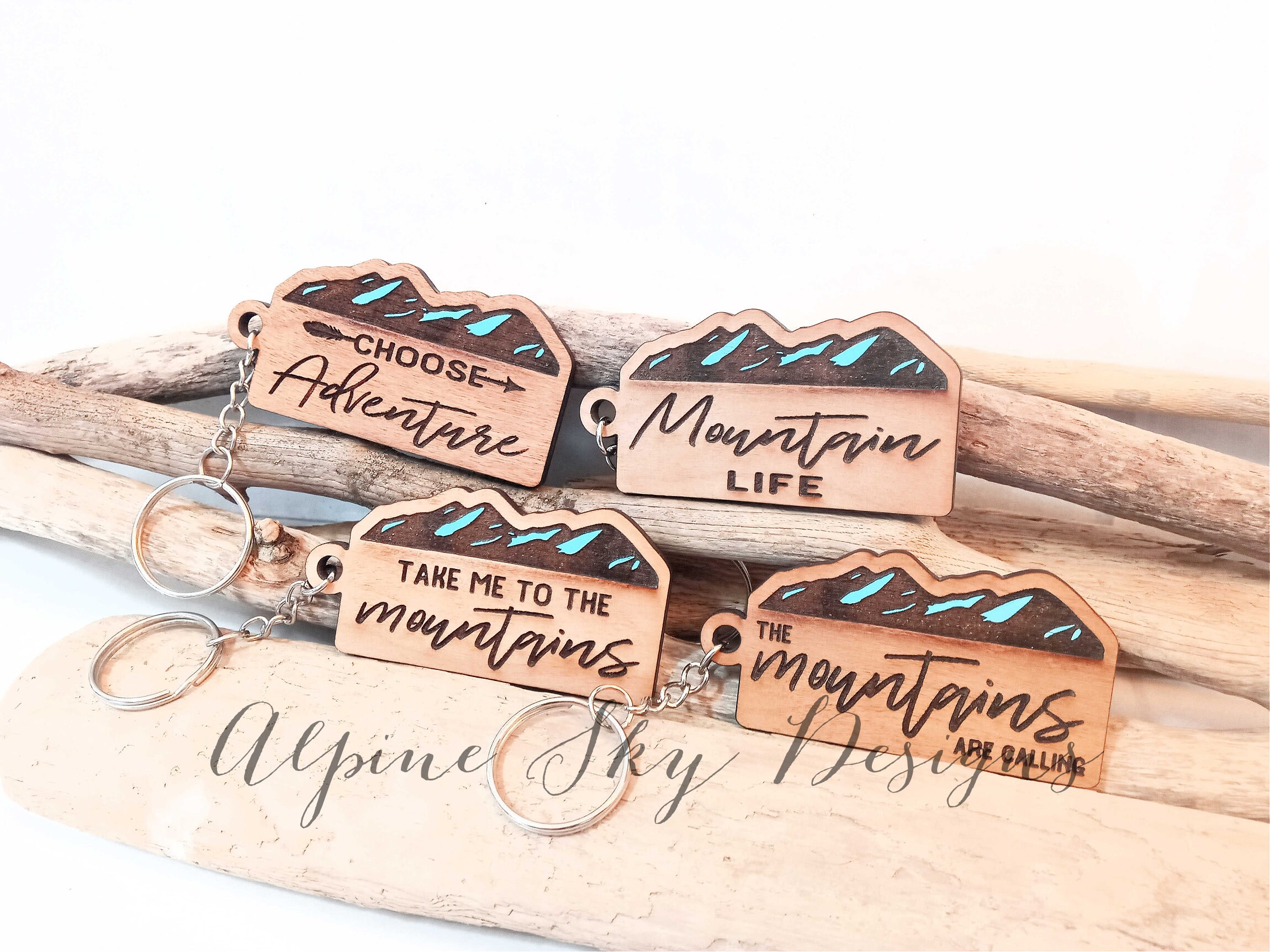Mountain Keychains SVG Glowforge Keychain SVG Files - Etsy