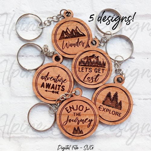 Mountain Keychains SVG Glowforge Keychain SVG Files - Etsy