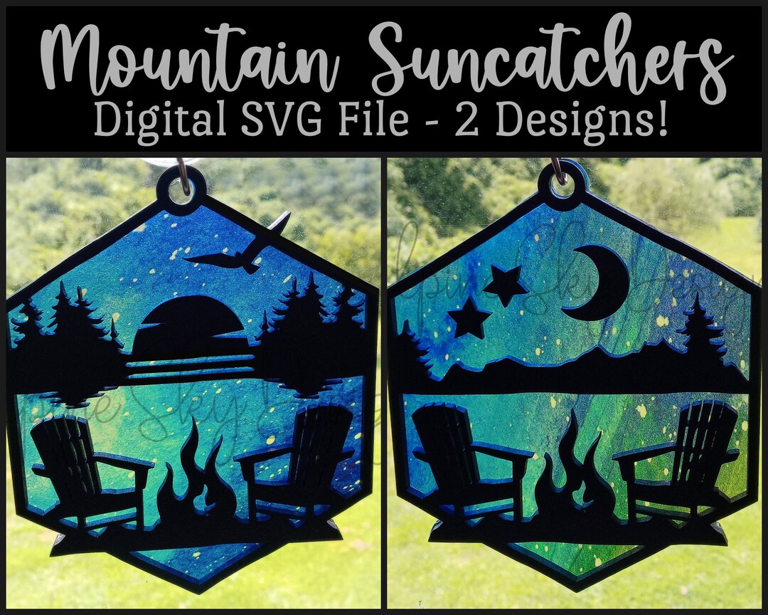 Mountain Suncatcher SVG for Glowforge | Sun Catcher SVG for Laser ...