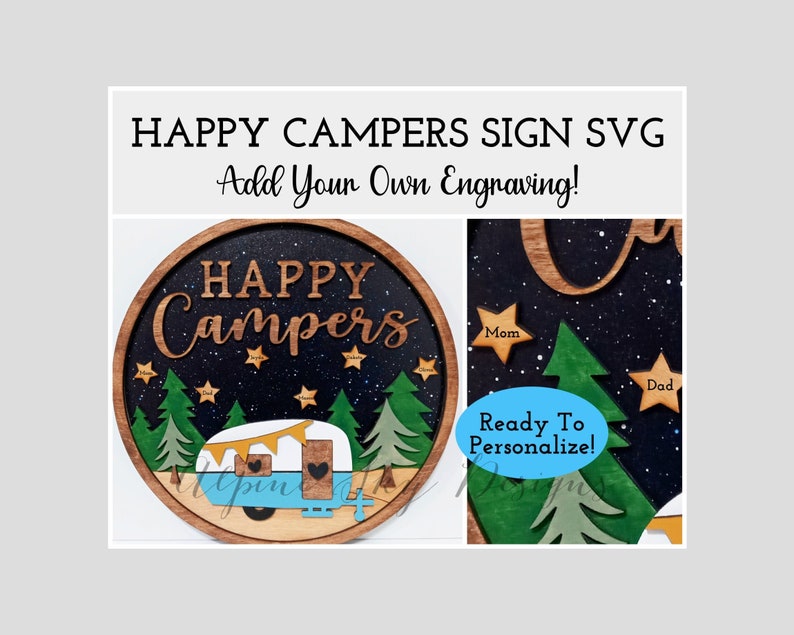 Happy Campers Sign SVG Happy Camper SVG File Camping Signs - Etsy