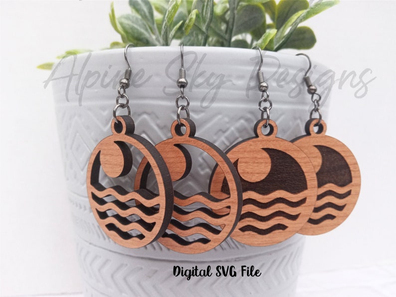 Beach Earring SVG Ocean Earrings SVG Wave Earrings SVG - Etsy