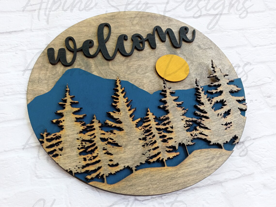 Welcome Laser File SVG | Glowforge Welcome Signs | Laser Cut Welcome ...