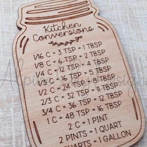 Mason Jar Magnet SVG Kitchen Conversions Magnet SVG Glowforge Mason Jar ...