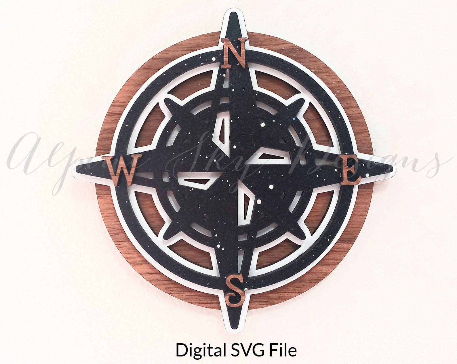 Compass SVG File Compass SVG Layered Sign Svg Glowforge - Etsy