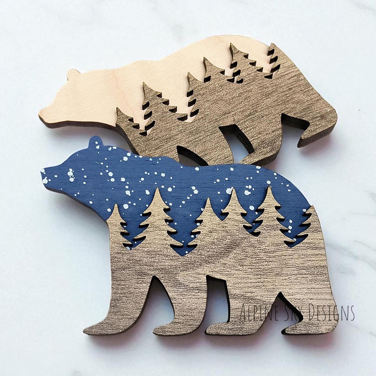 Bear Fridge Magnet SVG Bear Magnet SVG Files Glowforge Laser Fridge ...