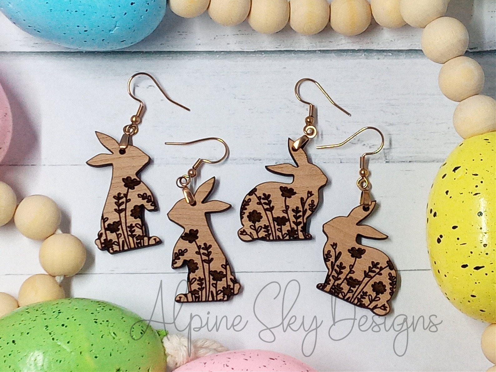 Bunny Earring SVG | Bunny Earring Laser File Glowforge | Easter Earring ...