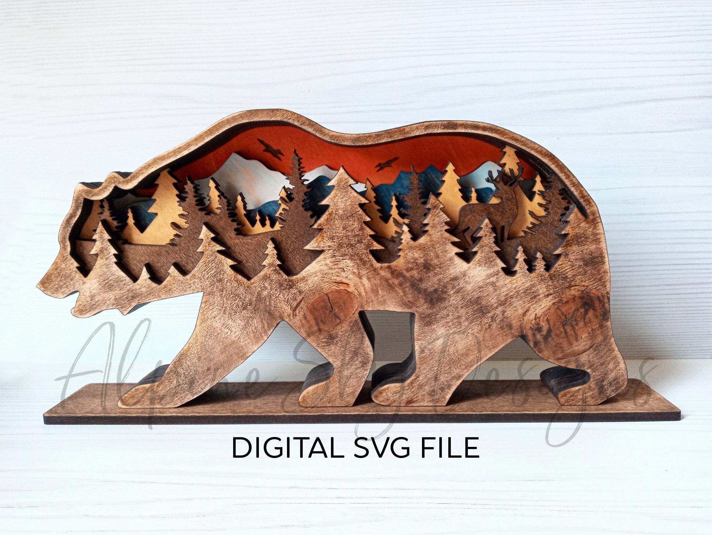 Bear SVG Layered Bear SVG Files Bear Mountain Svg Bear - Etsy