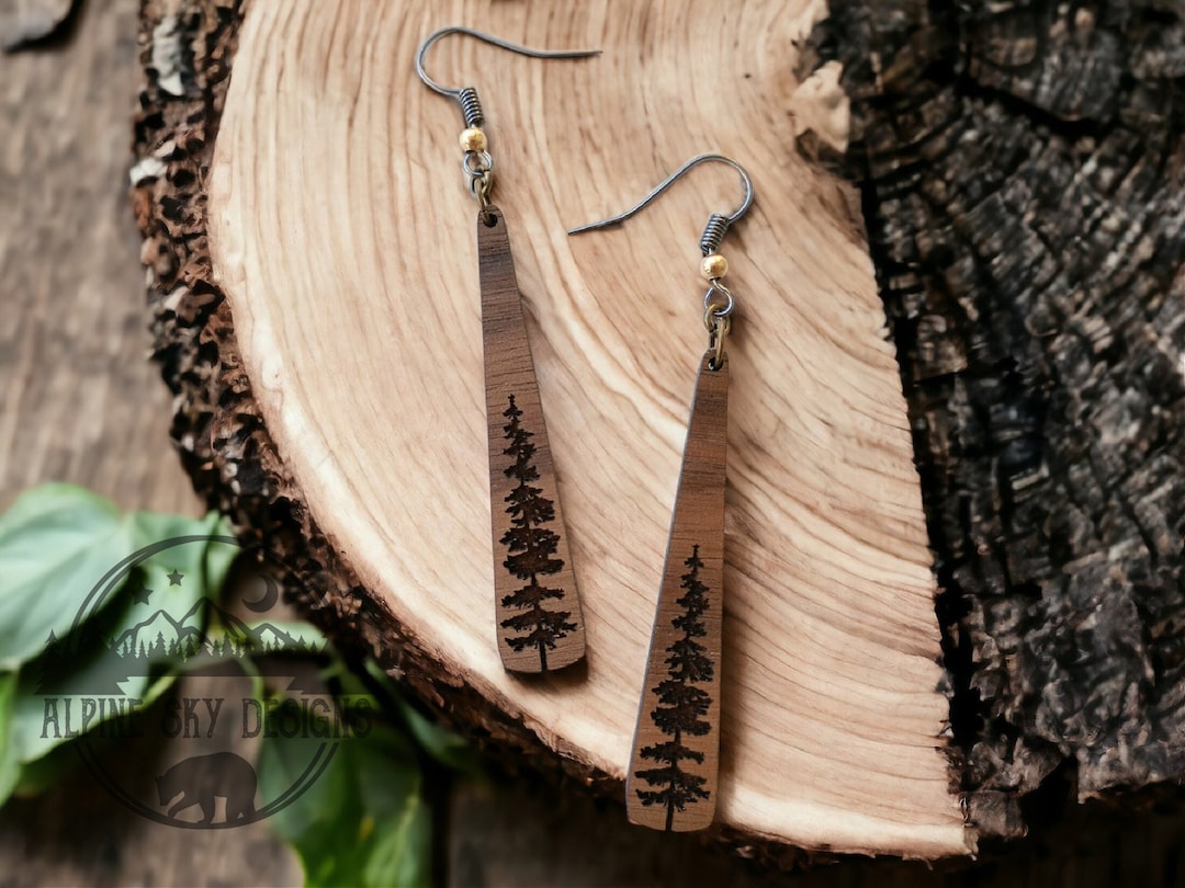 Tree Earrings SVG Skinny Tree Earrings Bar Earrings Skinny Earring SVG ...