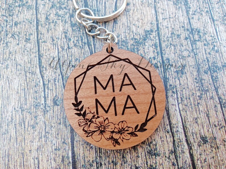 MAMA Keychain SVG Mama Keychain Laser SVG Wristlet - Etsy