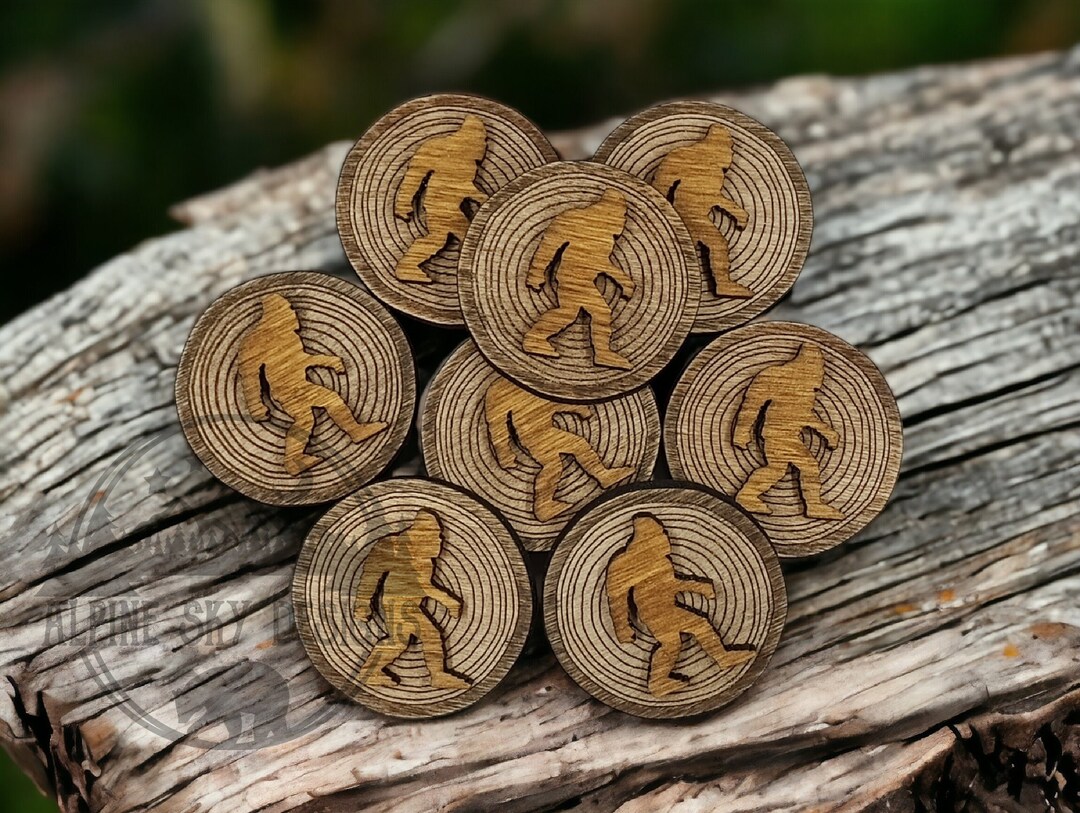 Bigfoot Magnet SVG Wood Slice SVG Bigfoot Wood Slice Magnet SVG ...