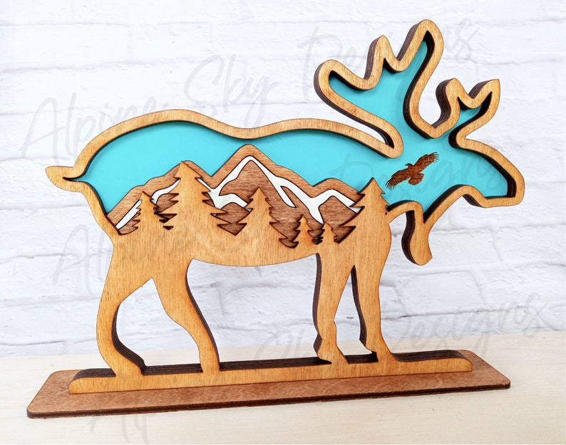Moose Laser Cut File Moose SVG Glowforge Files Layered - Etsy