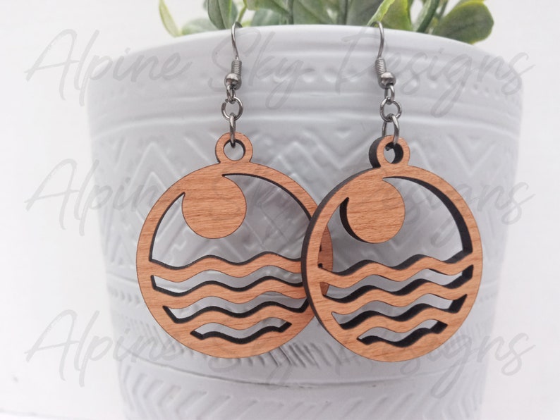 Beach Earring SVG Ocean Earrings SVG Wave Earrings SVG - Etsy