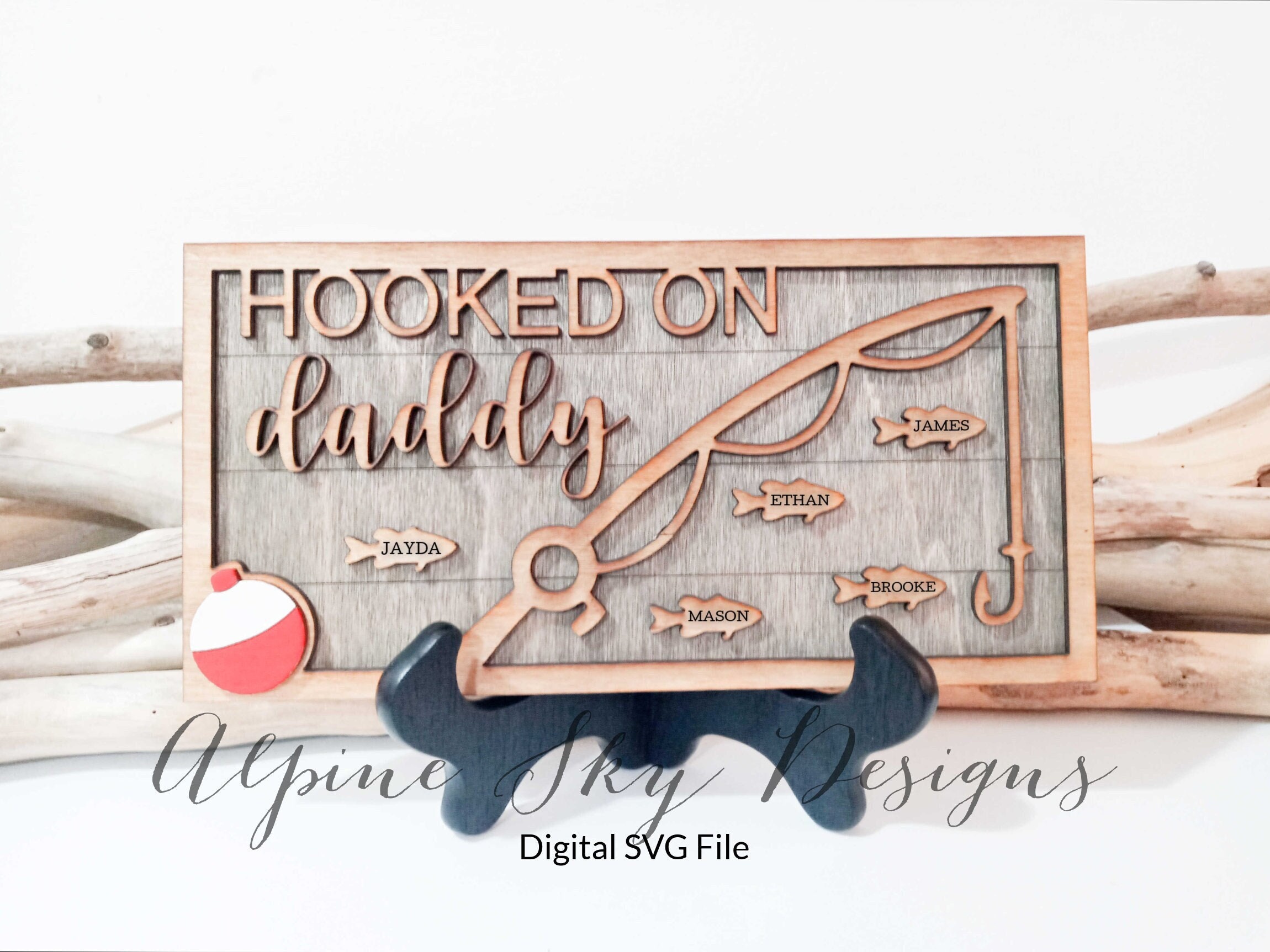 Hooked on Daddy SVG Fathers Day Sign Fathers Day SVG - Etsy