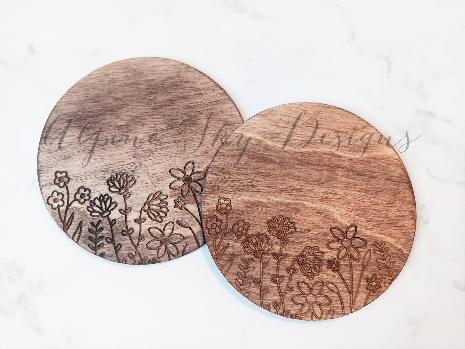 Floral Round SVG Engraved OR Scored Wildflower Round SVG - Etsy