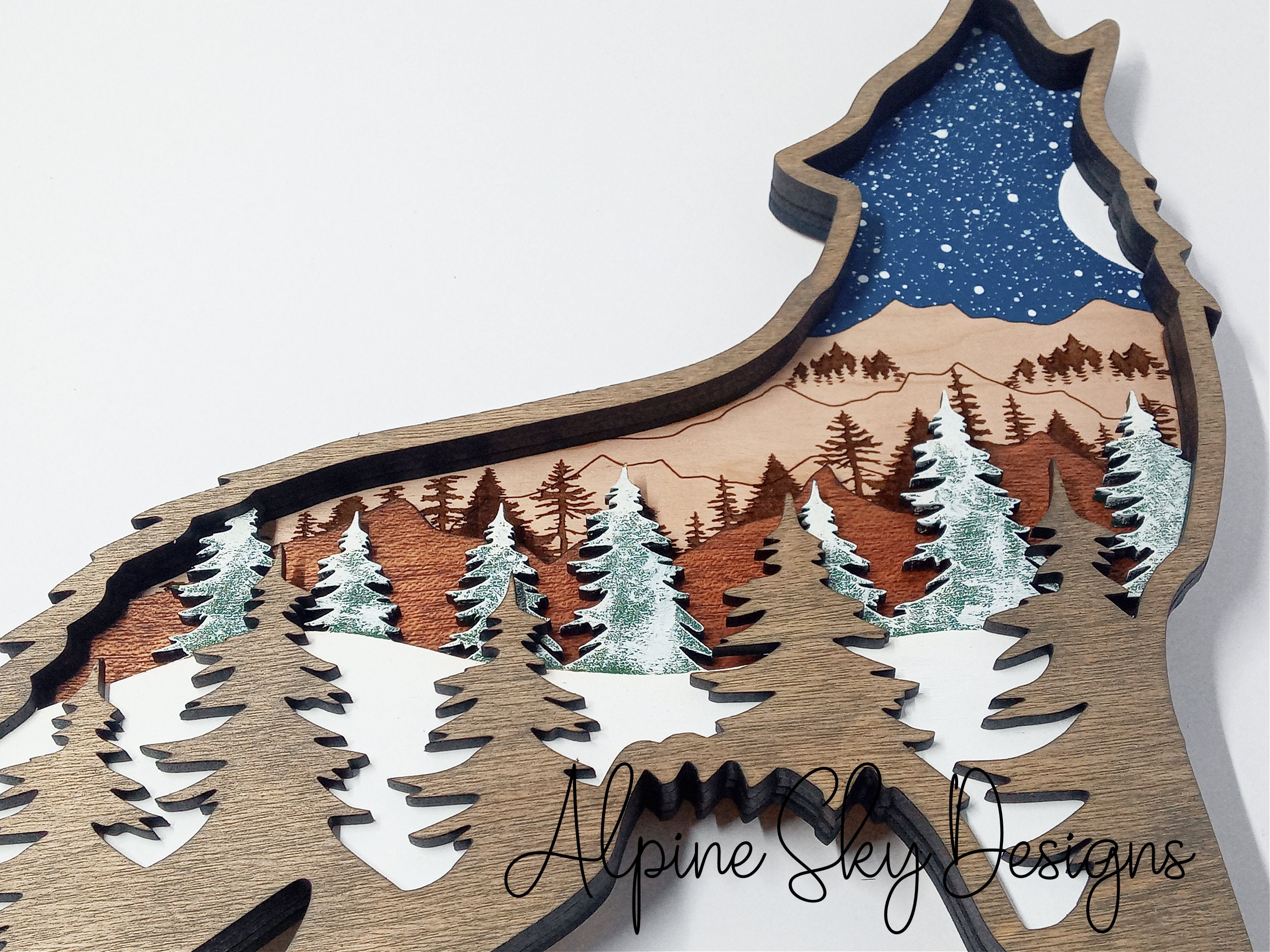 Layered Wolf SVG | Wolf SVG Laser | Layered Glowforge Files | Wolf Svg ...