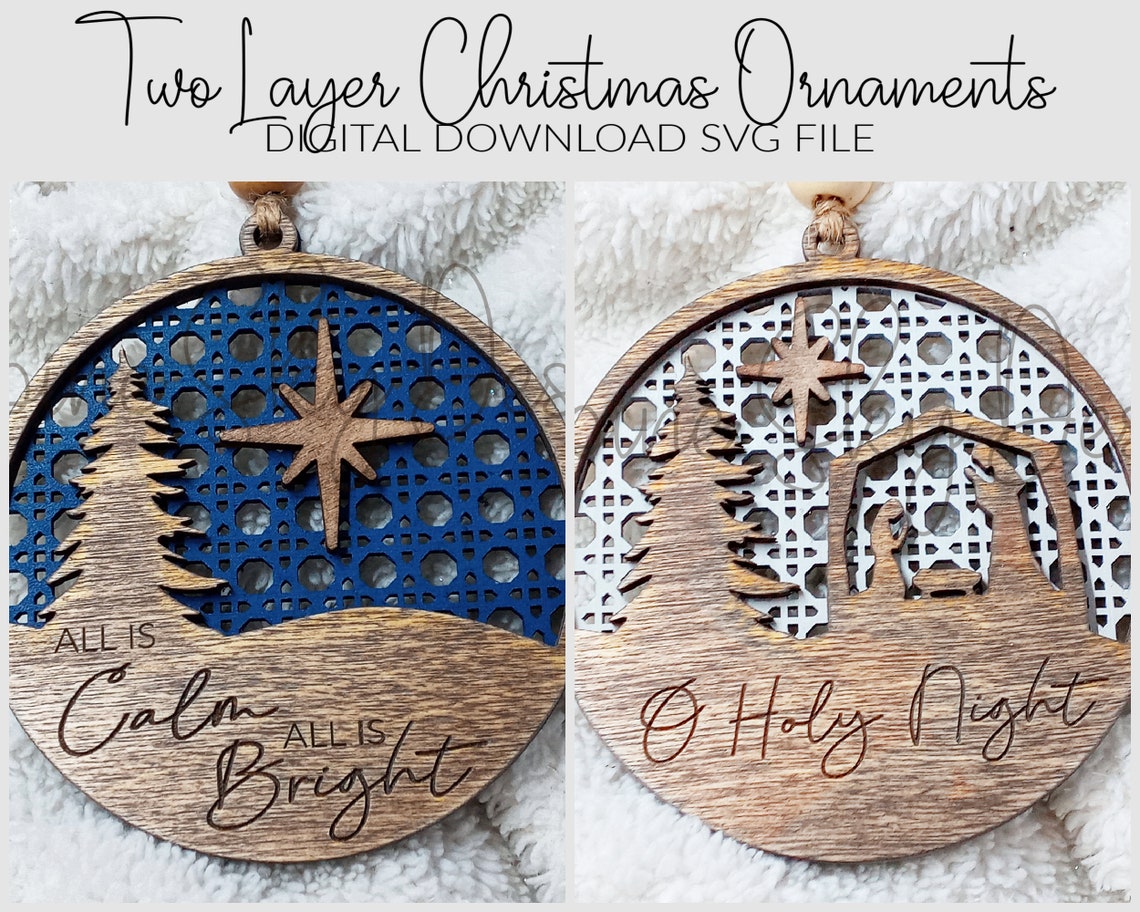 Christmas Ornament SVG Bundle Glowforge Ornament Files - Etsy
