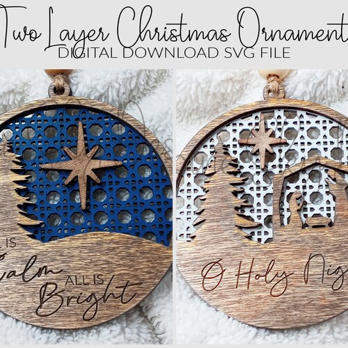 Christmas Ornament Svg Bundle Glowforge Ornament Files Etsy