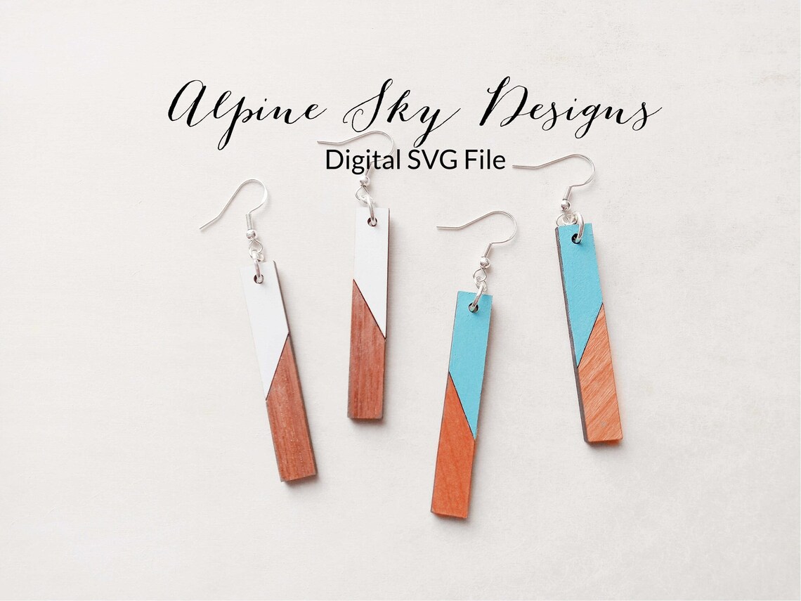 Bar Earring SVG Bar Earrings SVG Glowforge Earring Files | Etsy