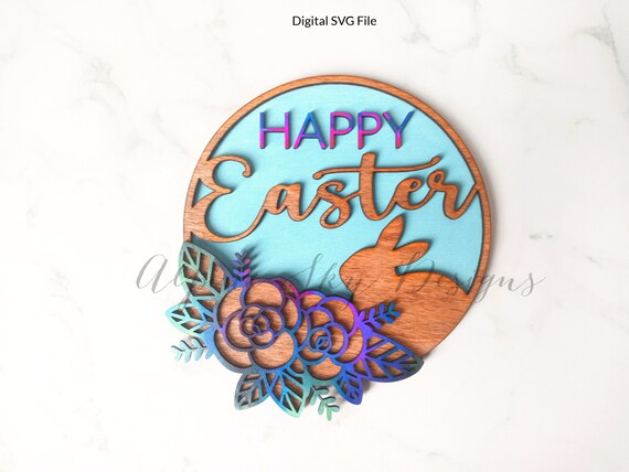 Happy Easter Sign SVG Glowforge Easter Files Easter SVG | Etsy