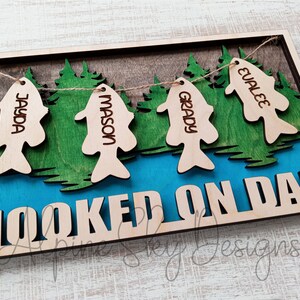 Fathers Day Fishing Sign SVG Hooked on Dad SVG Fathers Day SVG Files ...