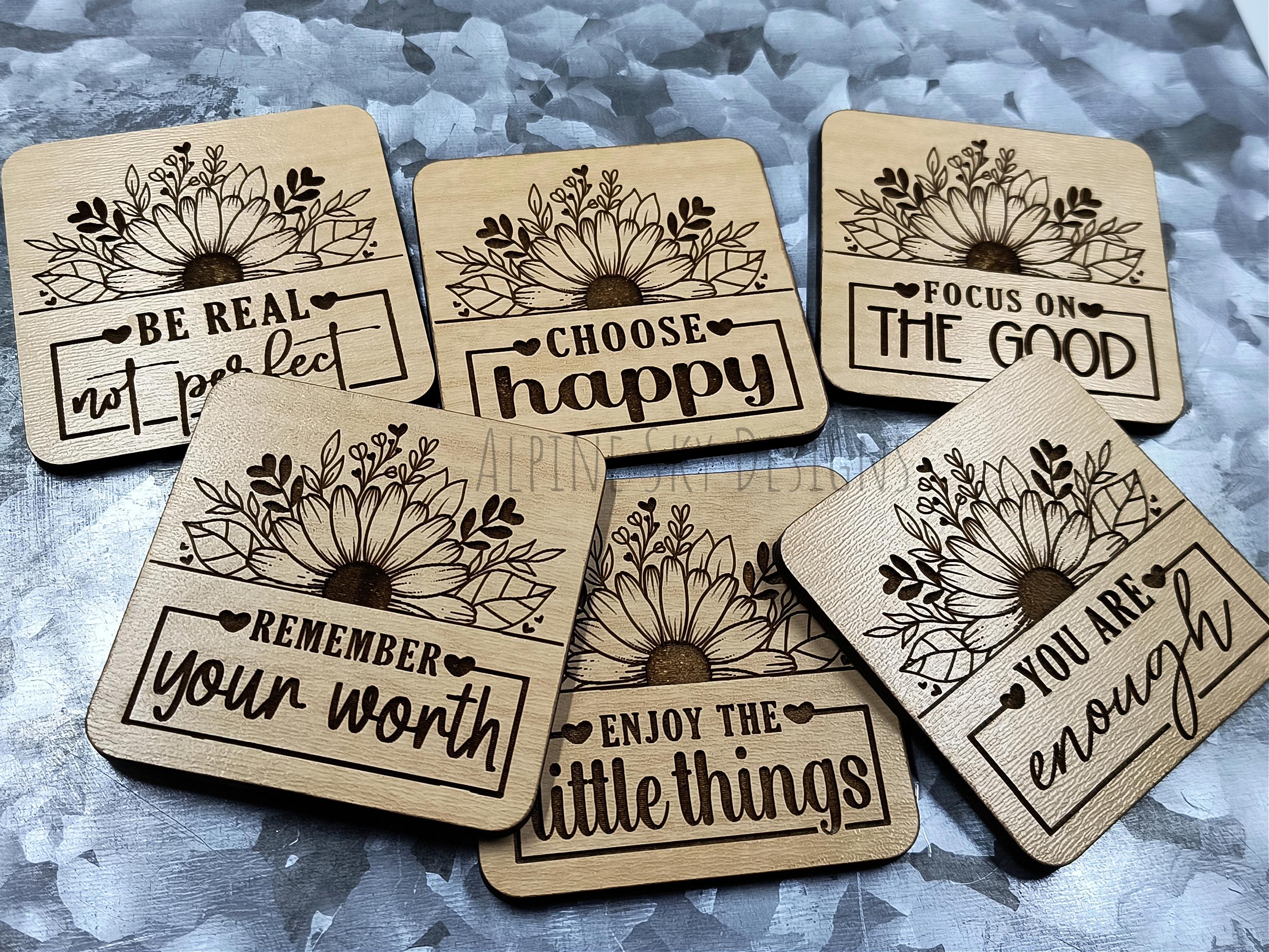 Motivational Fridge Magnets SVG Bundle Glowforge Laser Files Magnet SVG ...