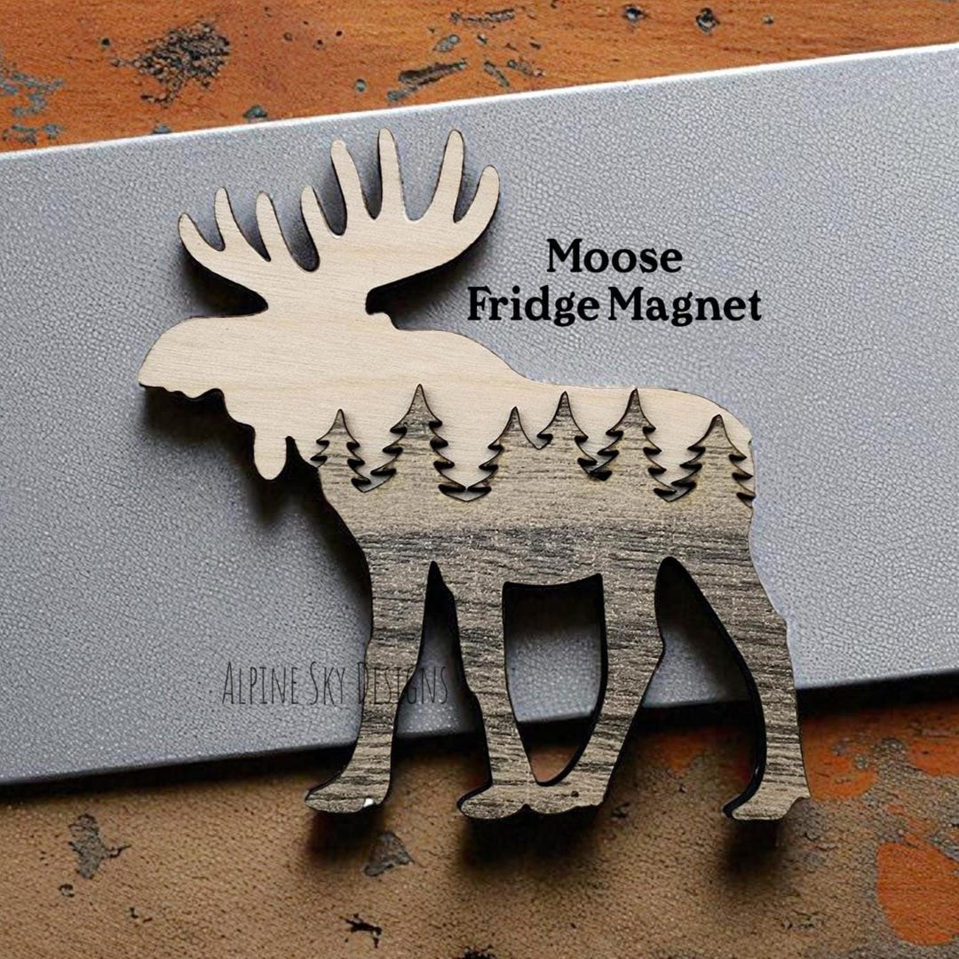 Moose Magnet SVG Moose Fridge Magnet SVG Layered Magnet SVG Files ...