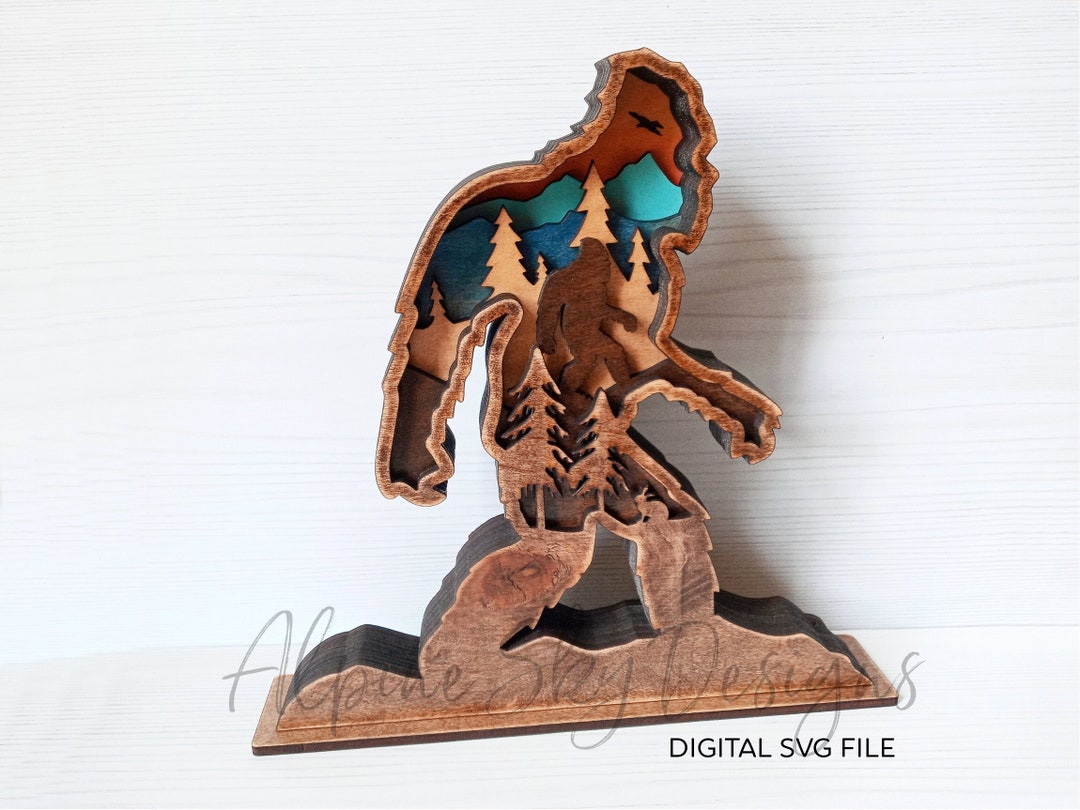 Bigfoot SVG File | Sasquatch SVG File | Layered SVG Files | Glowforge ...