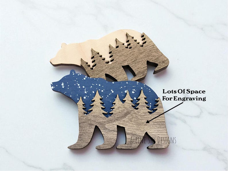Bear Fridge Magnet SVG Bear Magnet SVG Files Glowforge Laser Fridge ...