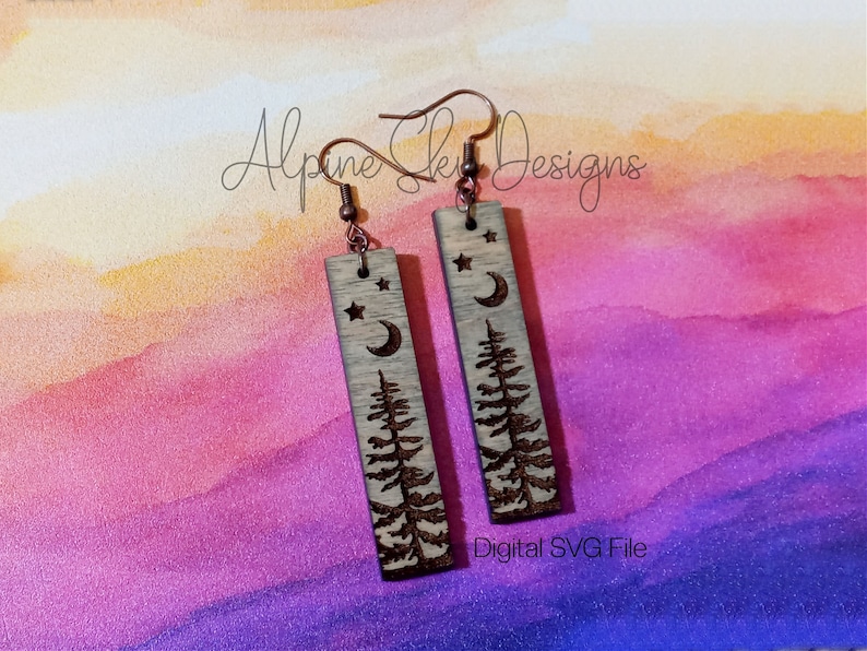 Tree Earring SVG Forest Earrings Svg Glowforge Earring - Etsy