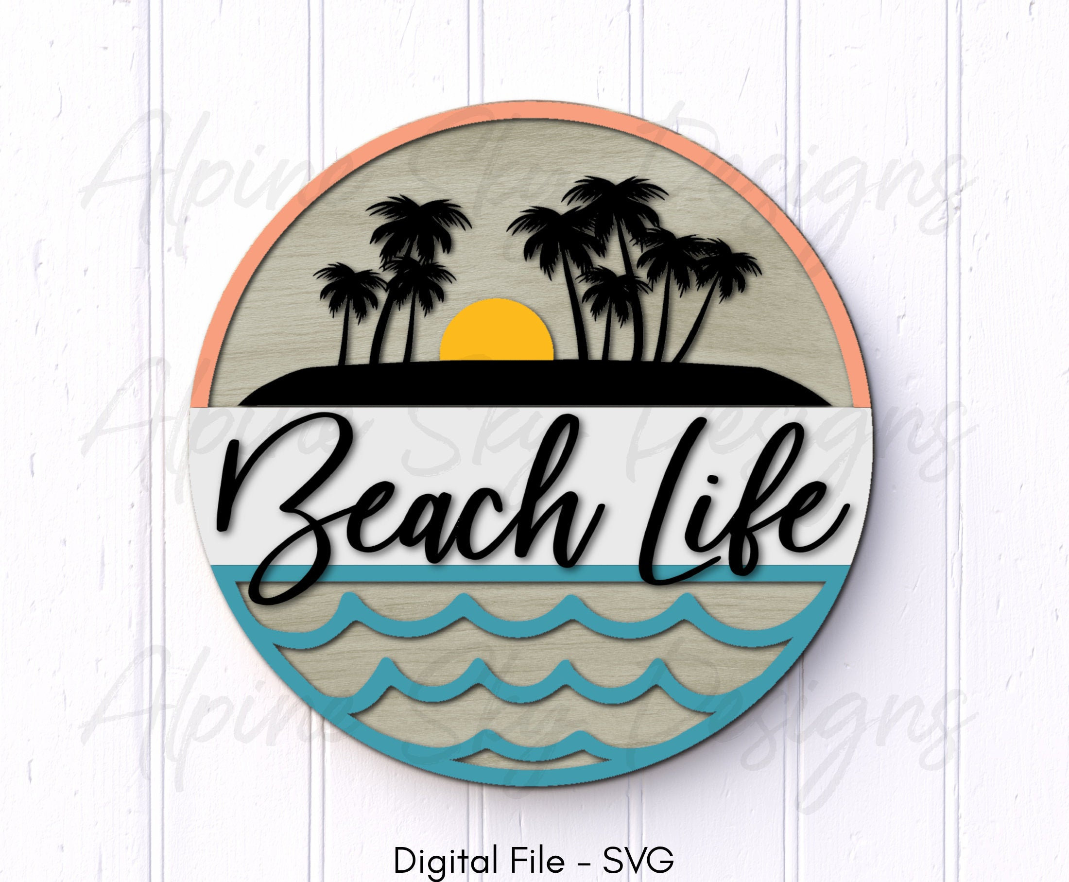 Beach Life SVG Sign for Glowforge Beach Laser File Beach - Etsy