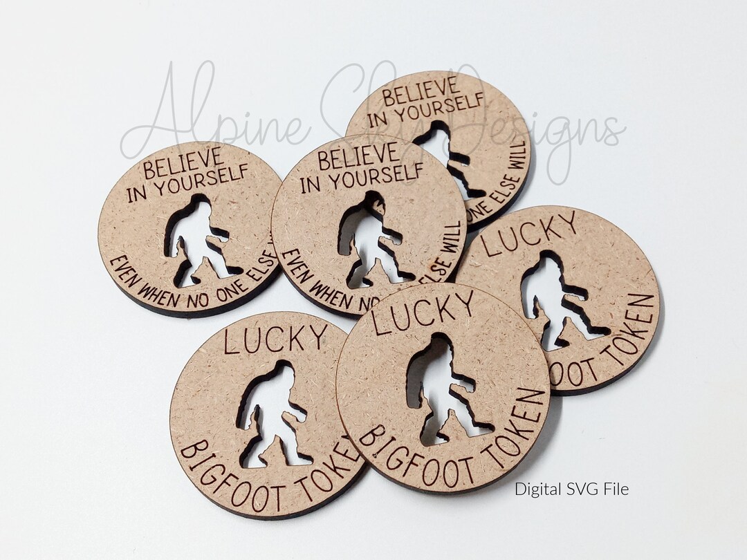 Lucky Bigfoot Tokens SVG Scrap Buster | Bigfoot Token SVG | Pocket Hug ...