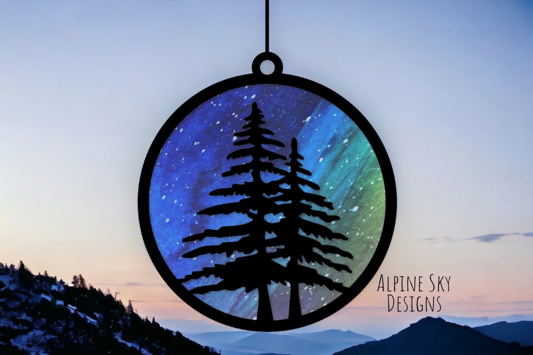 Pine Tree Forest Suncatcher SVG for Glowforge Laser Suncatcher SVG ...