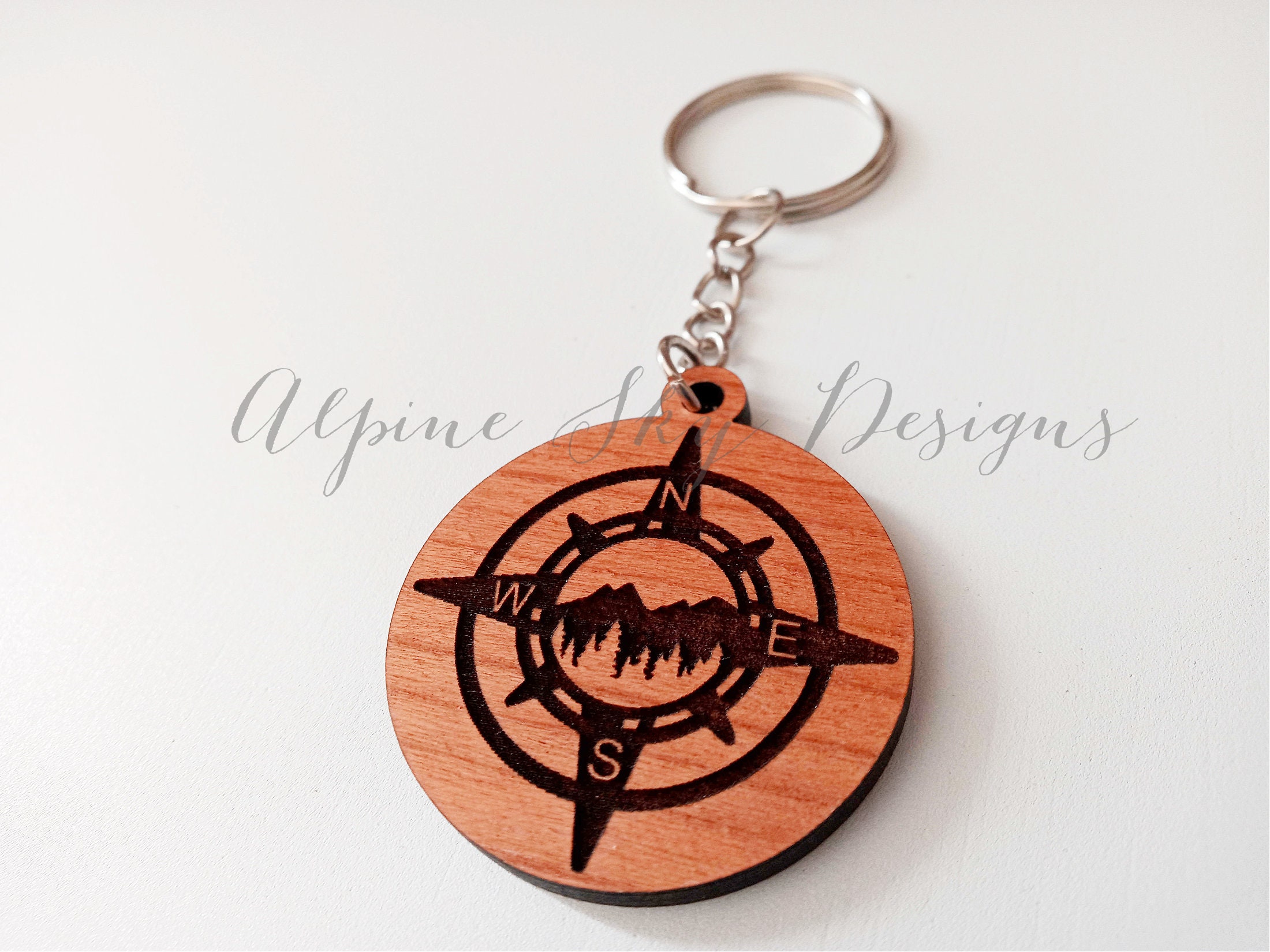 Compass Keychain SVG Keychain SVG Files Compass SVG - Etsy
