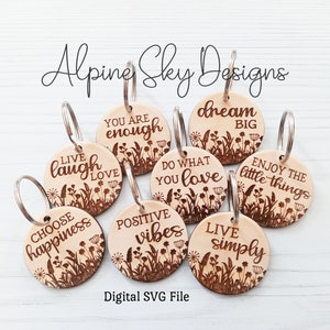 Inspirational Keychain SVG Bundle | Motivational Keychains SVG ...
