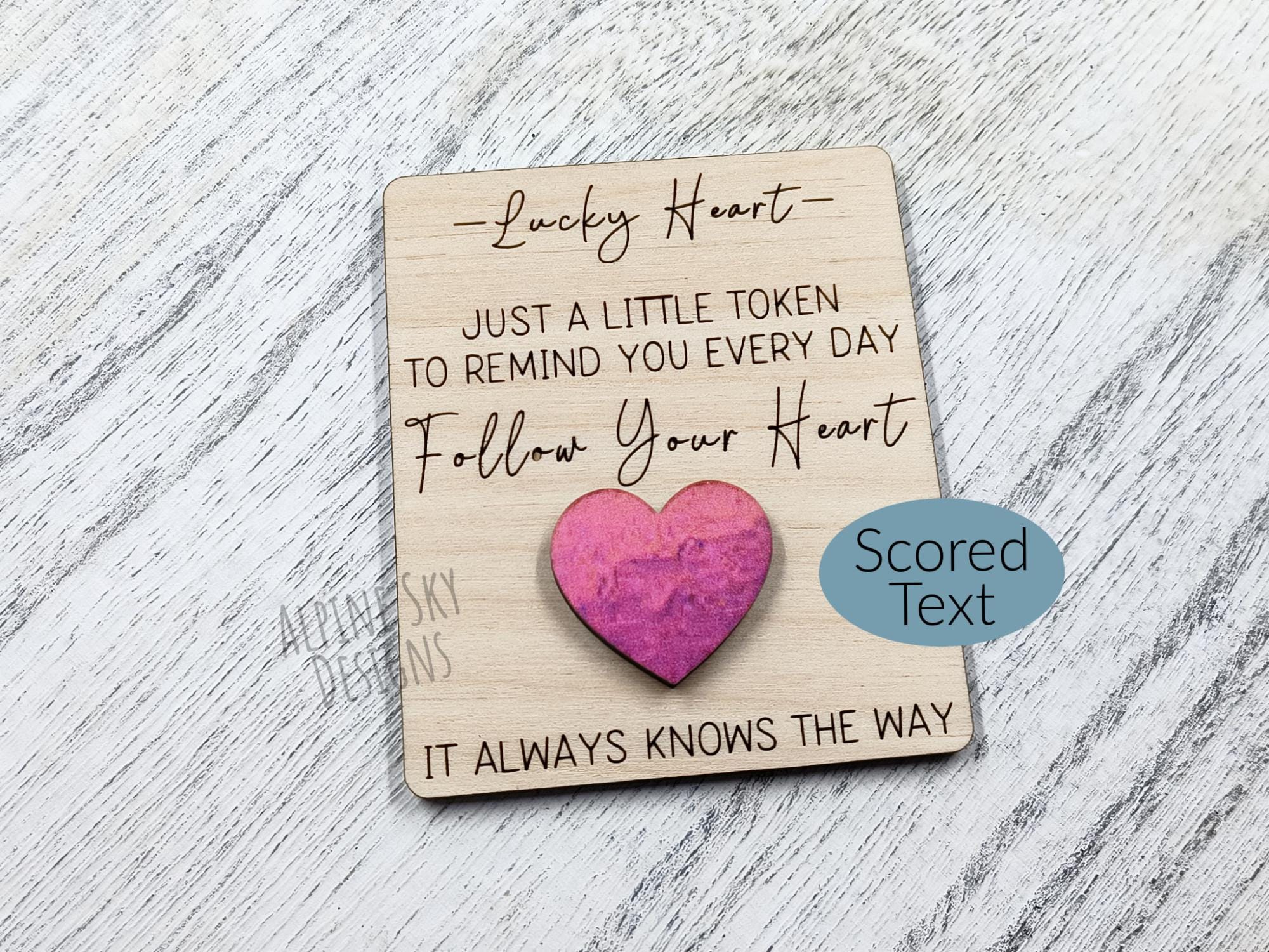 Lucky Heart Token SVG Glowforge Laser Pocket Hug SVG Pocket Heart ...