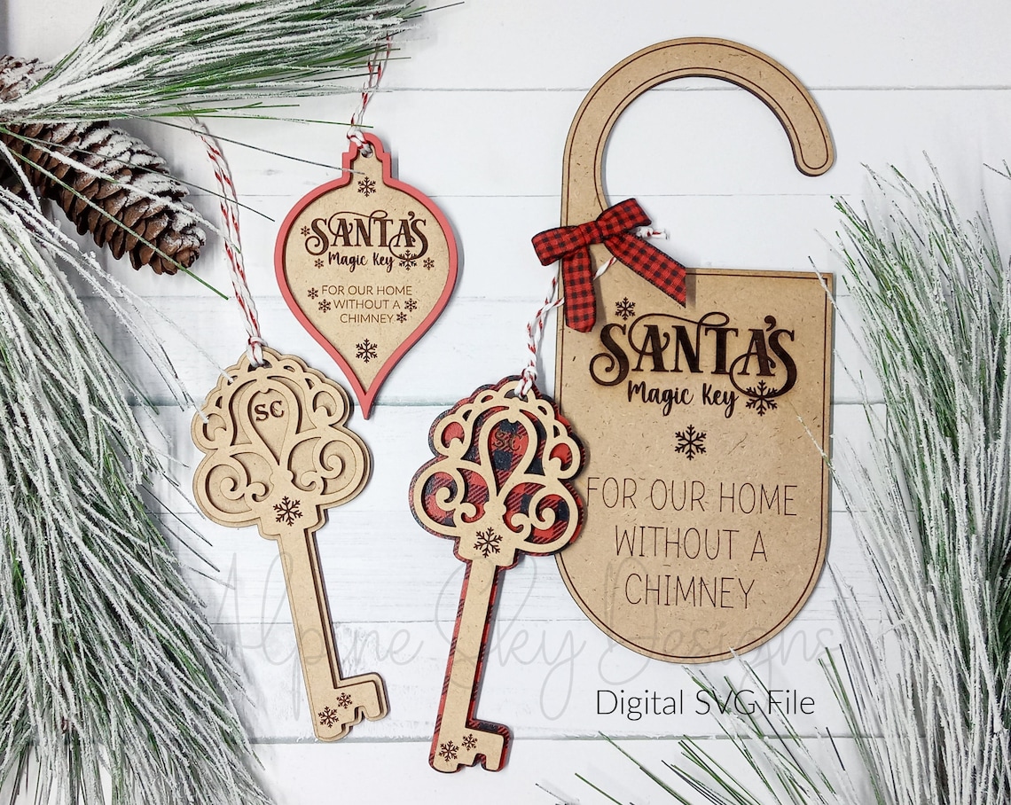 Santas Magic Key SVG Bundle Santas Magic Key Door Hanger SVG - Etsy