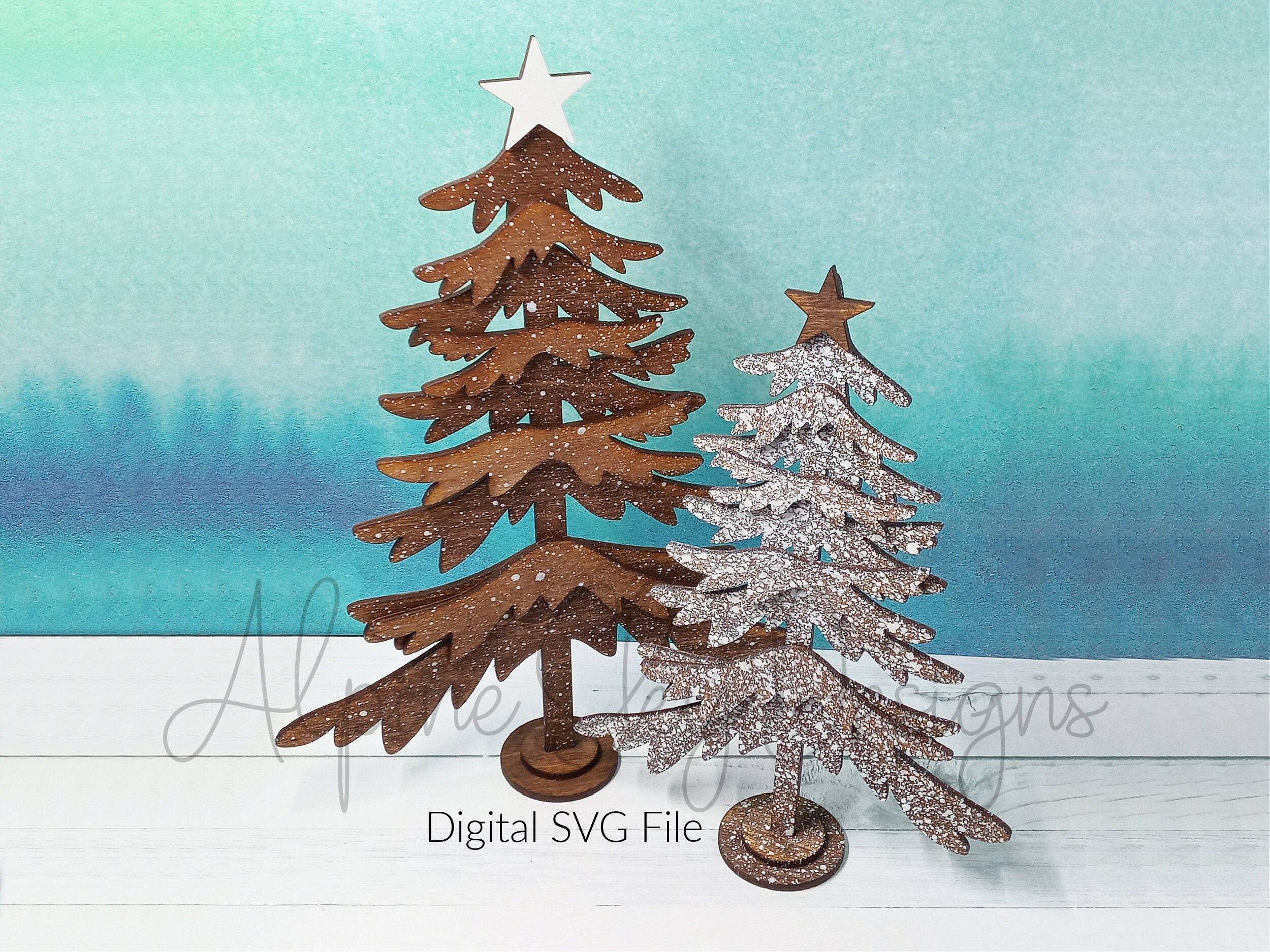 Stand Alone Trees SVG Christmas Tree SVG Files 3D Tree SVG - Etsy UK