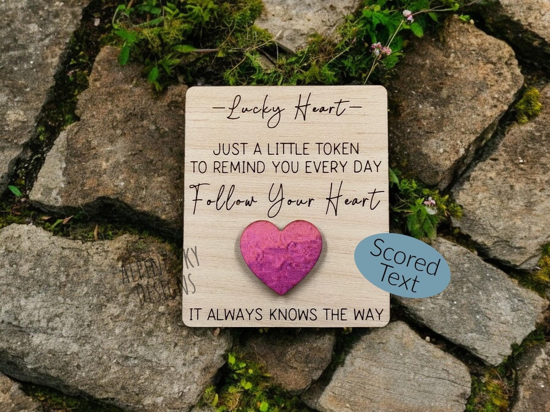 Lucky Heart Token SVG Glowforge Laser Pocket Hug SVG Pocket Heart ...