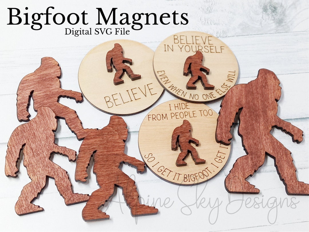 Bigfoot Magnets SVG | Magnet Svg Files Laser | Bigfoot Svg Files ...