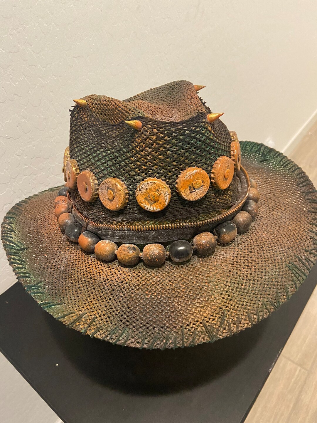 Post Apocalyptic Hat Bottle Caps and Spikes Mad Max Style - Etsy