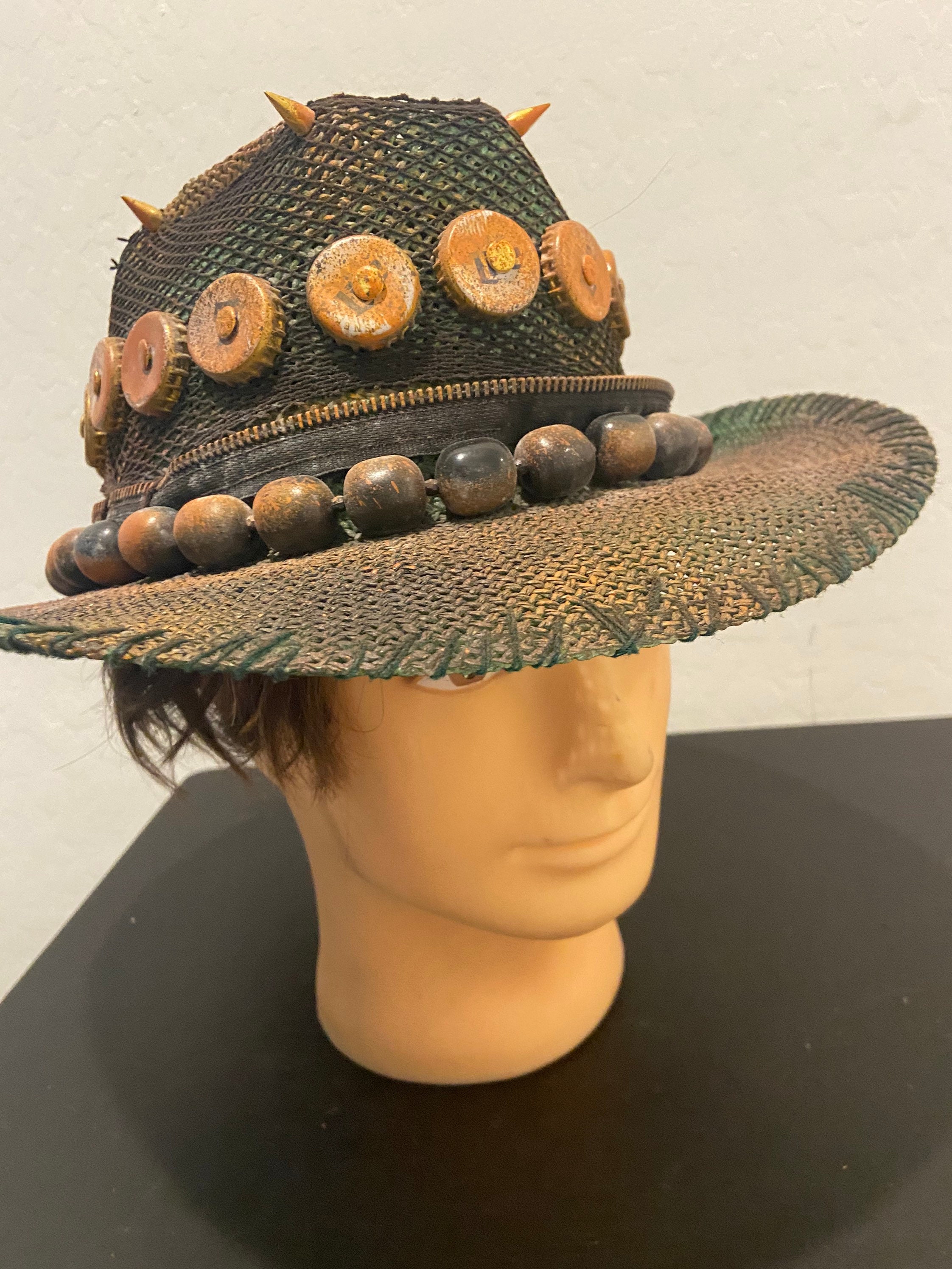 Post Apocalyptic Hat Bottle Caps and Spikes Mad Max Style - Etsy