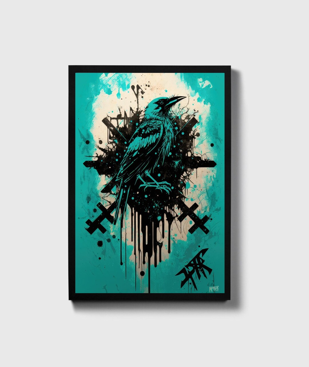 Ravenclan Poster, Raven Wall Art, Grafitti Canvas, Crow Decor ...