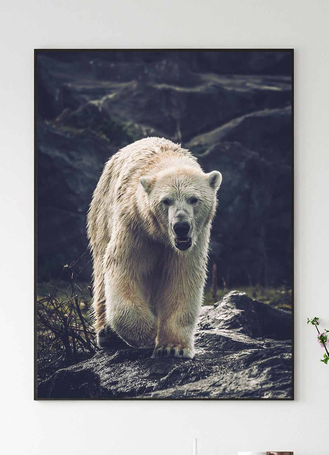Polar Bear Poster, Ice Bear Canvas, Spitzbergen Norway Arctic ...