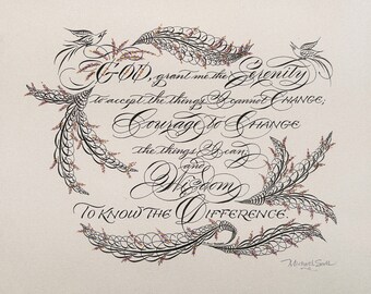 Serenity Prayer, Calligraphy by Tom Seale - Etsy