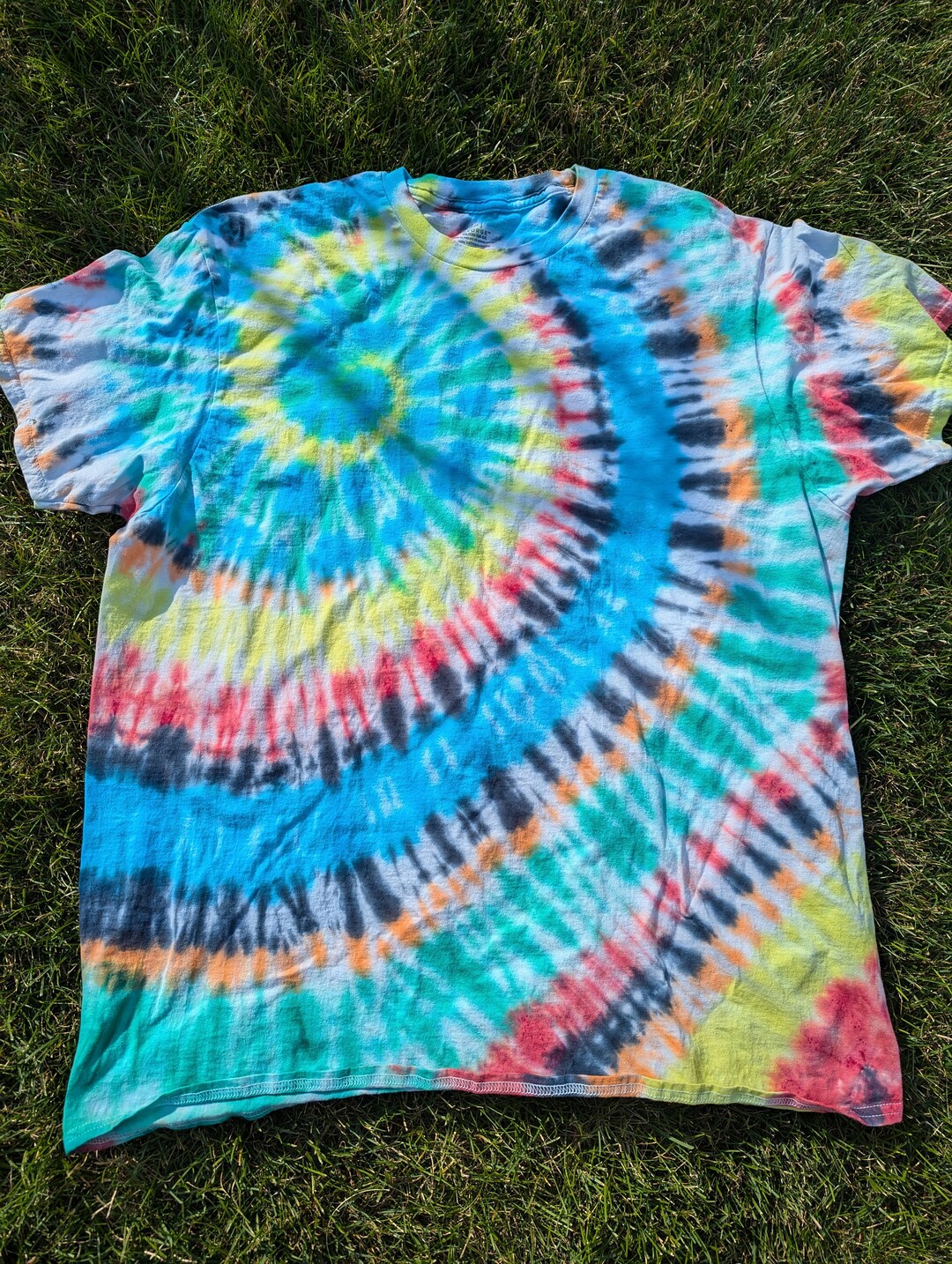 Double Extra Large Hand Dyed Tie Dye Shirt Hippie Rainbow Retro 60's 70 ...