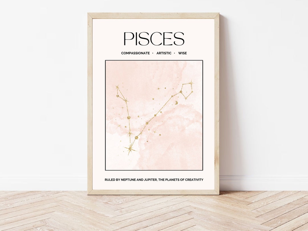 Pisces Wall Art Print | Zodiac Print | Star Sign | Astrology | Zodiac ...