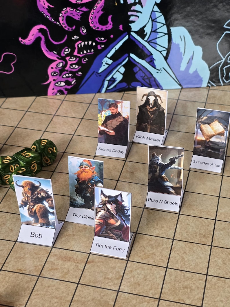 Custom Dnd /RPG Printable 2D Character Miniatures Template | Standard ...